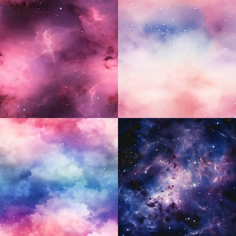 Galaxy Paper Textures Bundle: 20 Instant Downloadable Digital Papers ...