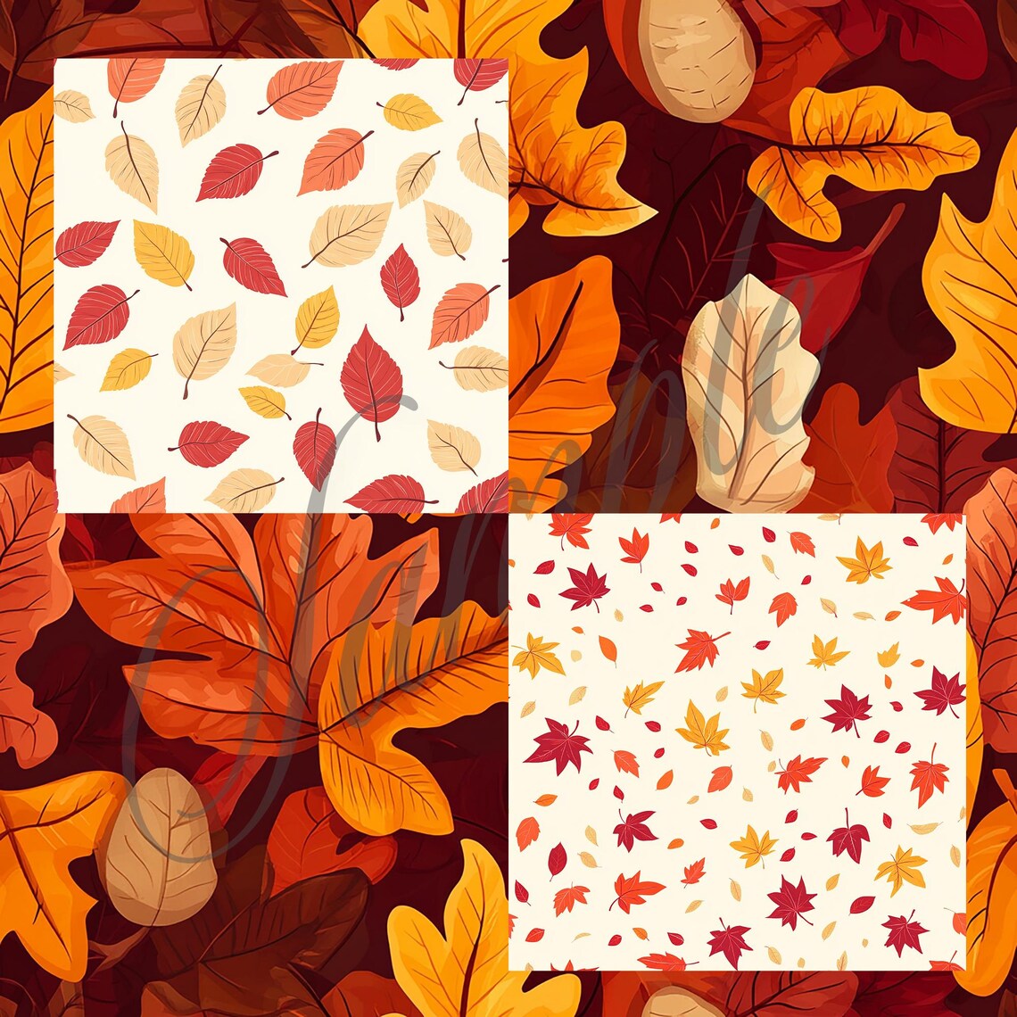 Autumn Leaves Seamless Pattern for Cozy Seasonal Crafts - Etsy