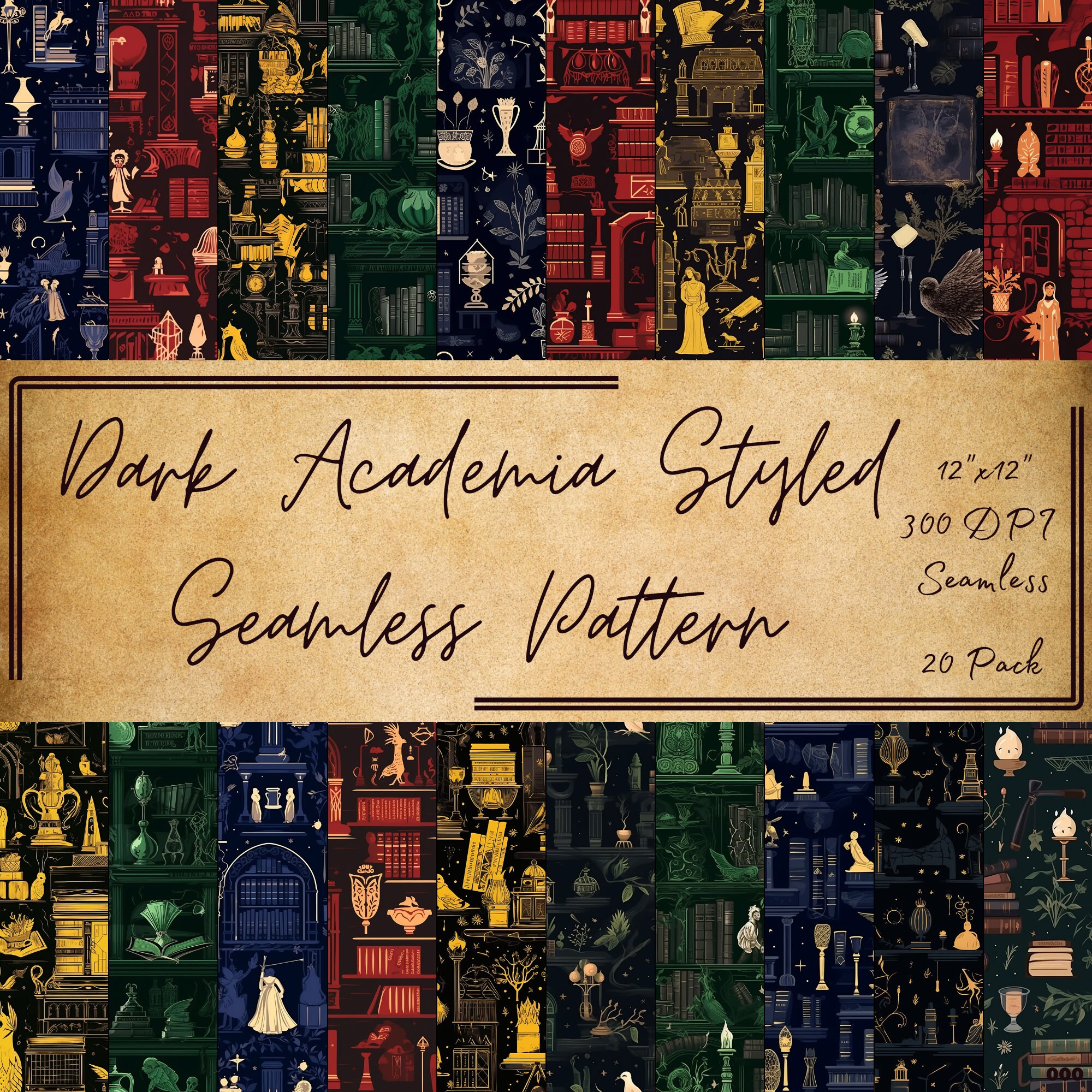 Dark Academia Styled Wizard Houses Fantasy Prints Dark Cottagecore Art ...