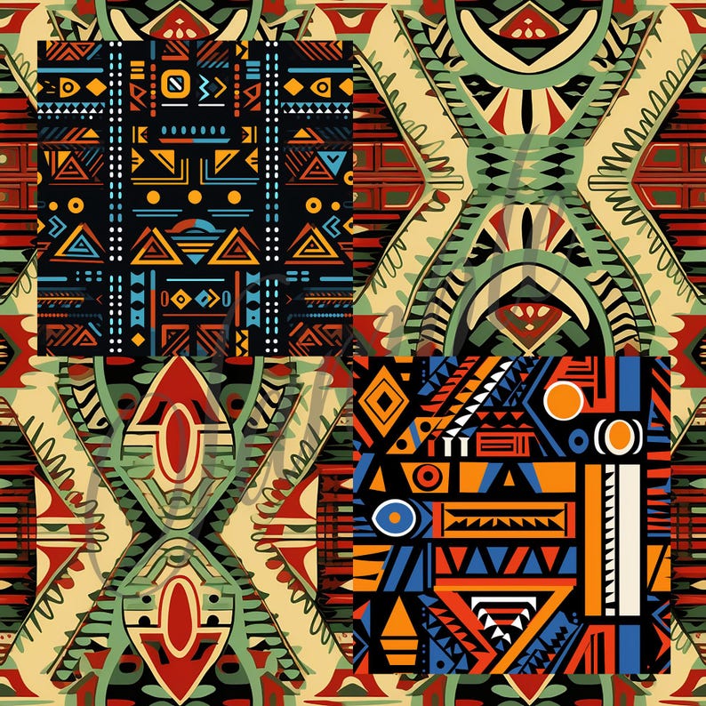 African Tribal Seamless Pattern - Intricate Embroidery Effect With ...