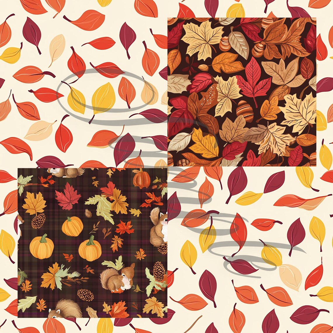 Autumn Leaves Seamless Pattern for Cozy Seasonal Crafts - Etsy