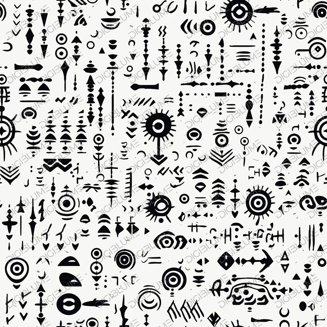 Runic Symbols Seamless Pattern | Black & White Celtic Designs | Instant ...
