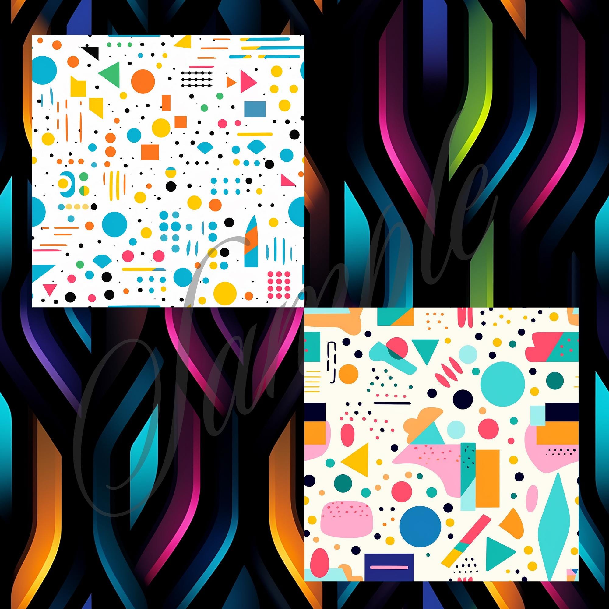 Back to the 80's - Retro Seamless Pattern With Colorful Geometric ...