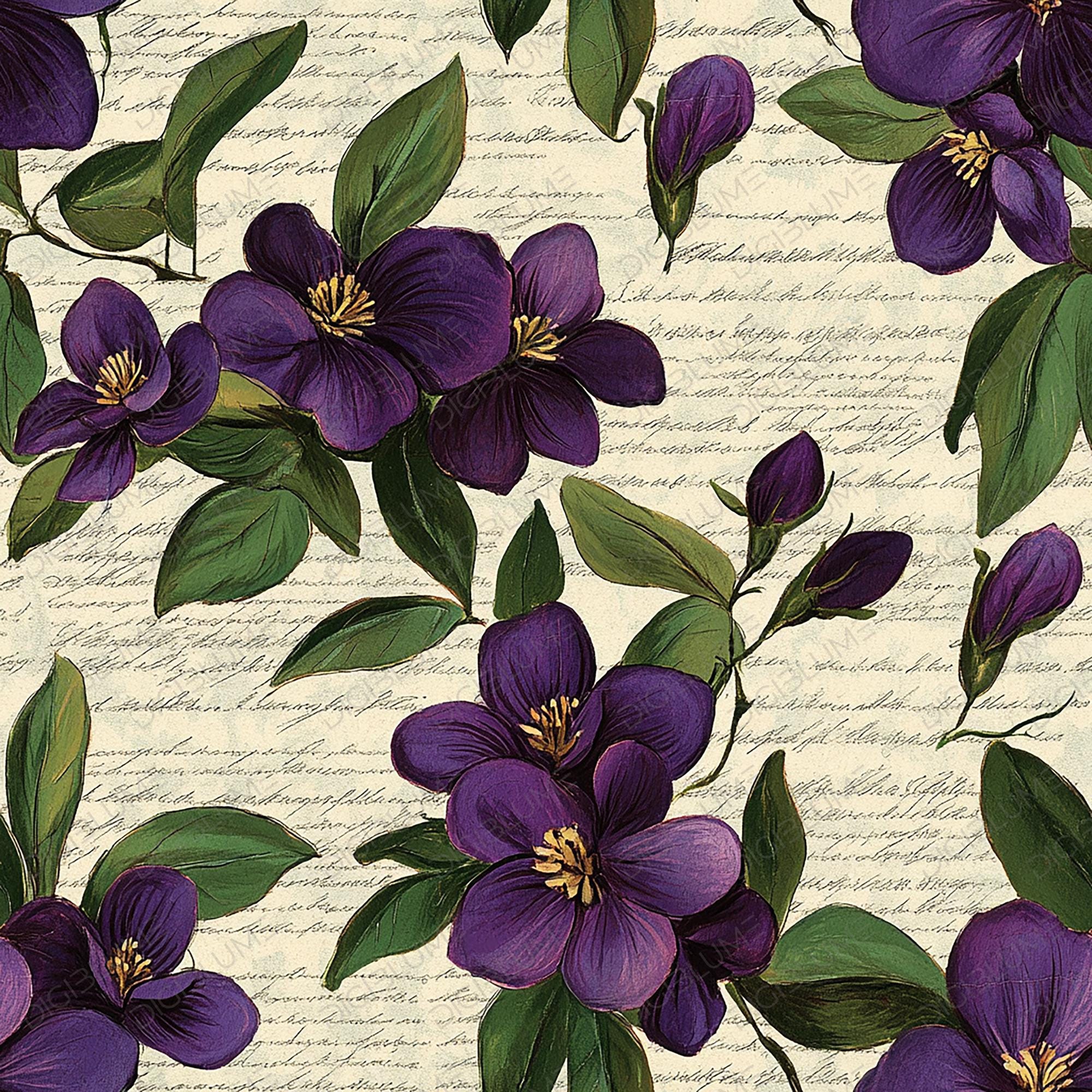 Nightshade Floral Plant Seamless Pattern for Dark Elegant Crafts and ...