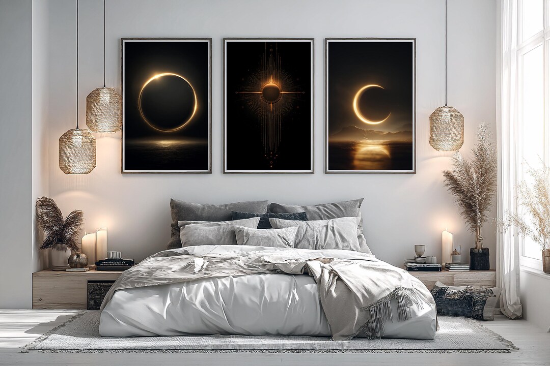 Eclipse Wall Art Set: Modern Celestial Prints (digital Download) - Etsy