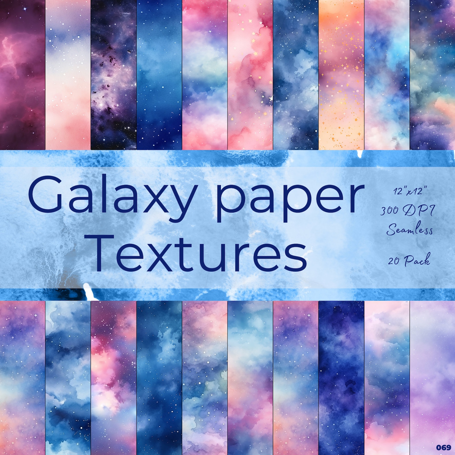 Galaxy Paper Textures Bundle: 20 Instant Downloadable Digital Papers ...