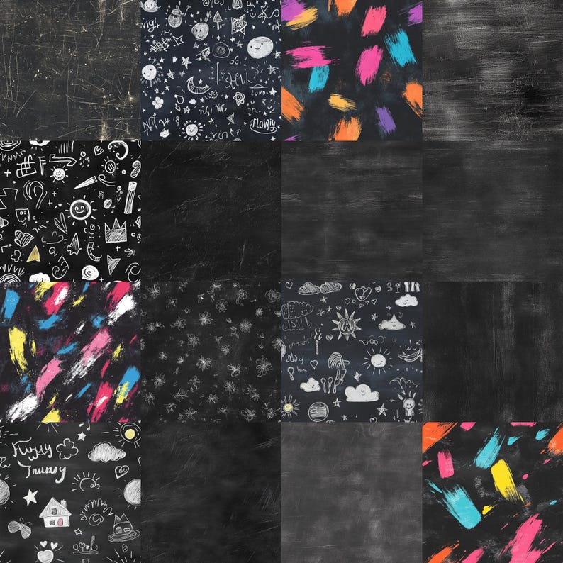 Black Chalkboard Texture Seamless Pattern for Creative Design - Etsy