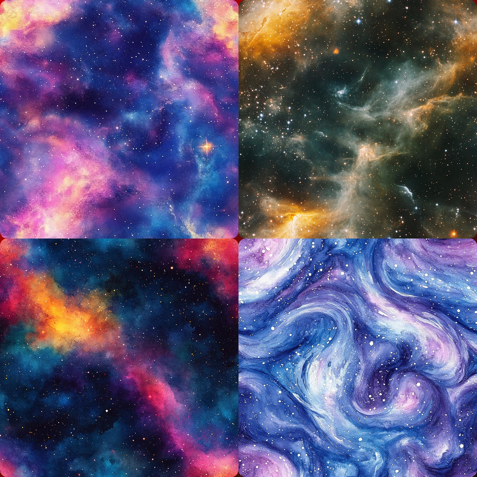 Watercolor Galaxy Seamless Patterns – Celestial Nebula Backgrounds for ...