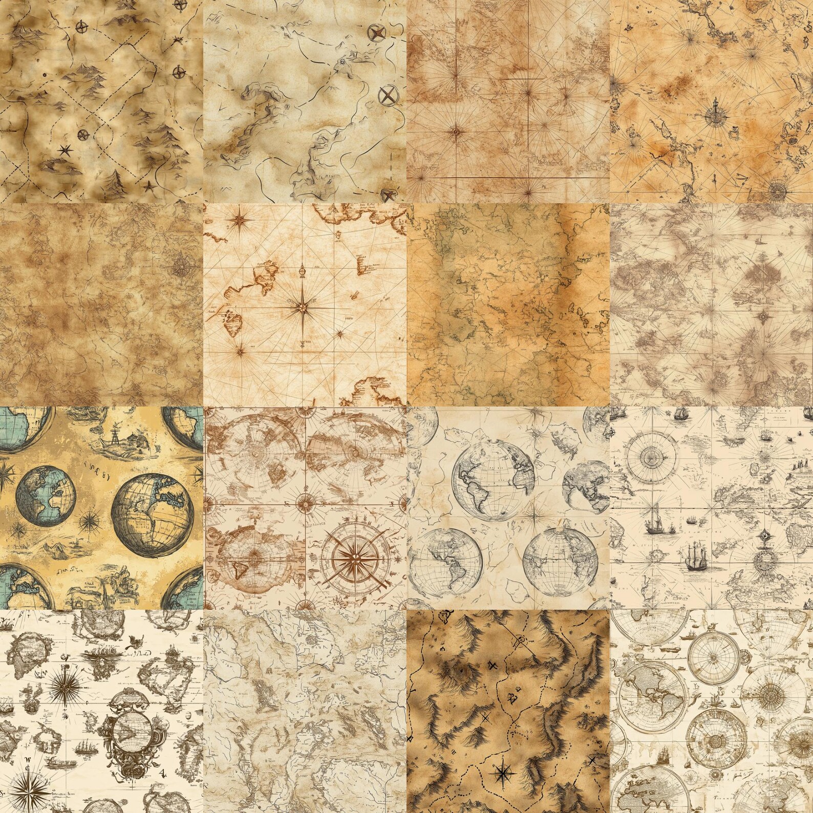 Vintage Map Texture Seamless Pattern for Artistic Projects Fantasy ...