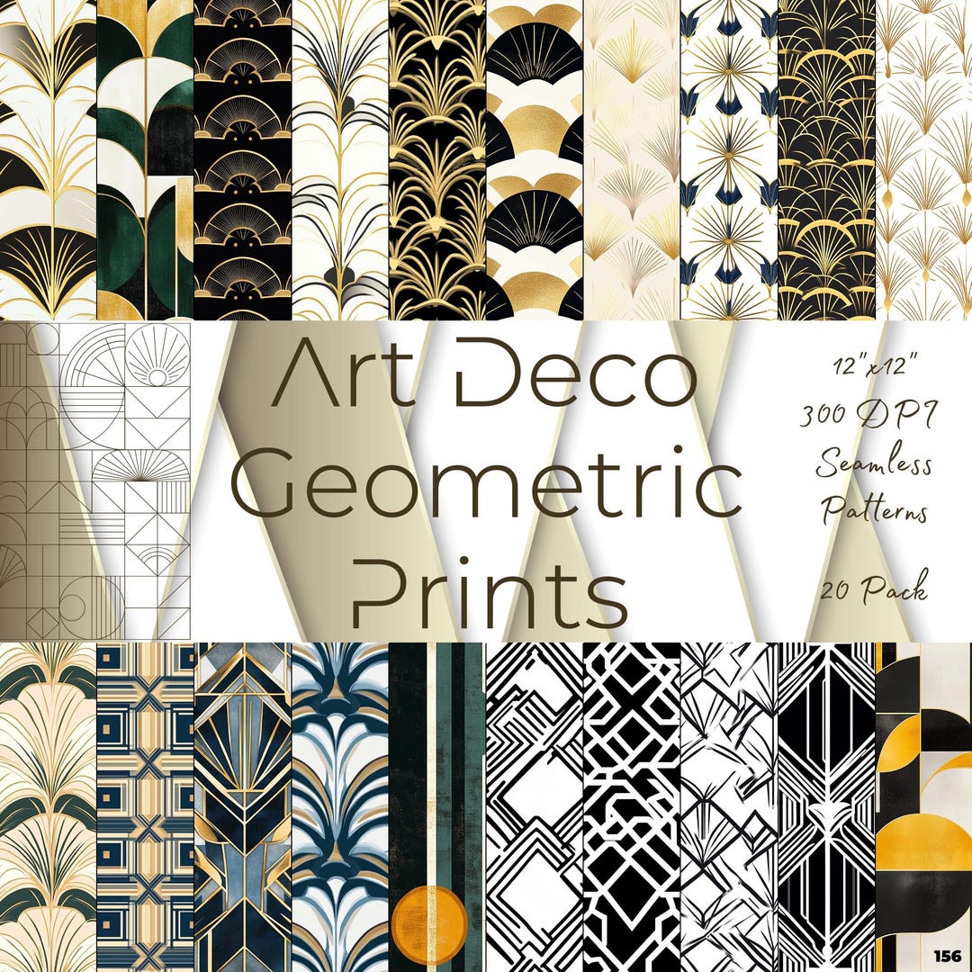 Art Deco Geometric Seamless Pattern for Modern Fabrics & Decor - Etsy