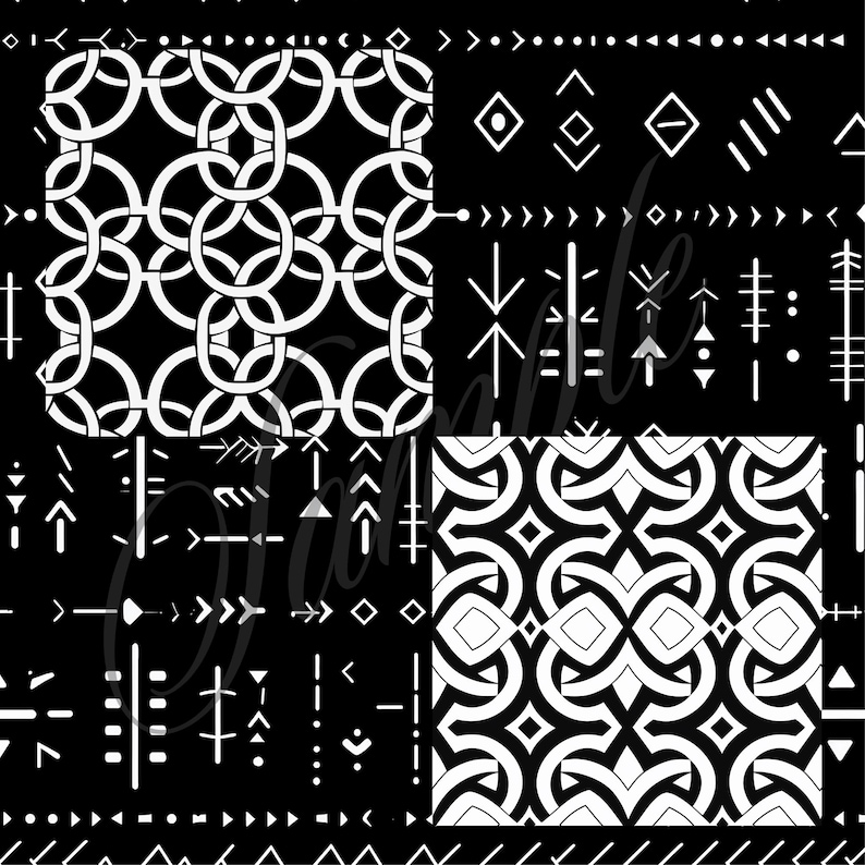 Runic Symbols Seamless Pattern | Black & White Celtic Designs | Instant ...