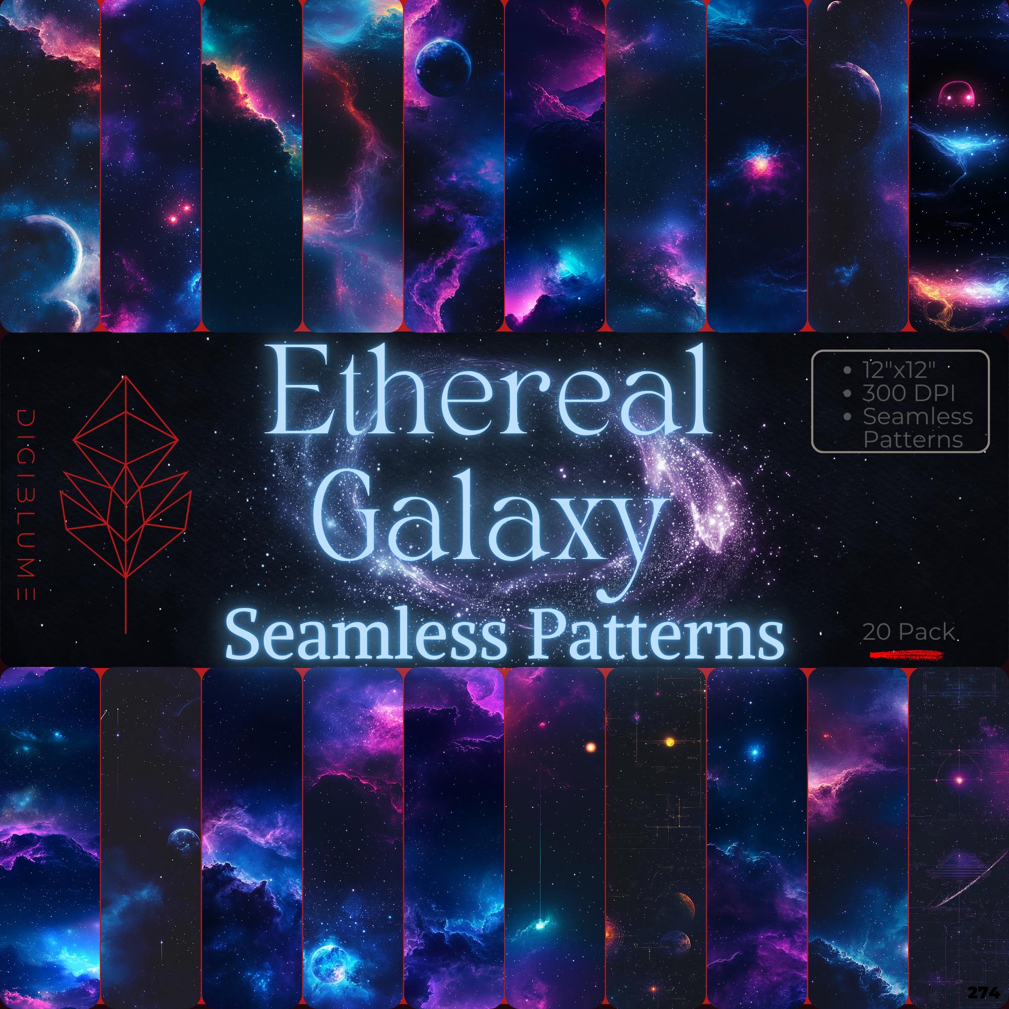 Galaxy Scrapbook Paper Bundle Seamless Starry Sky Patterns Celestial ...