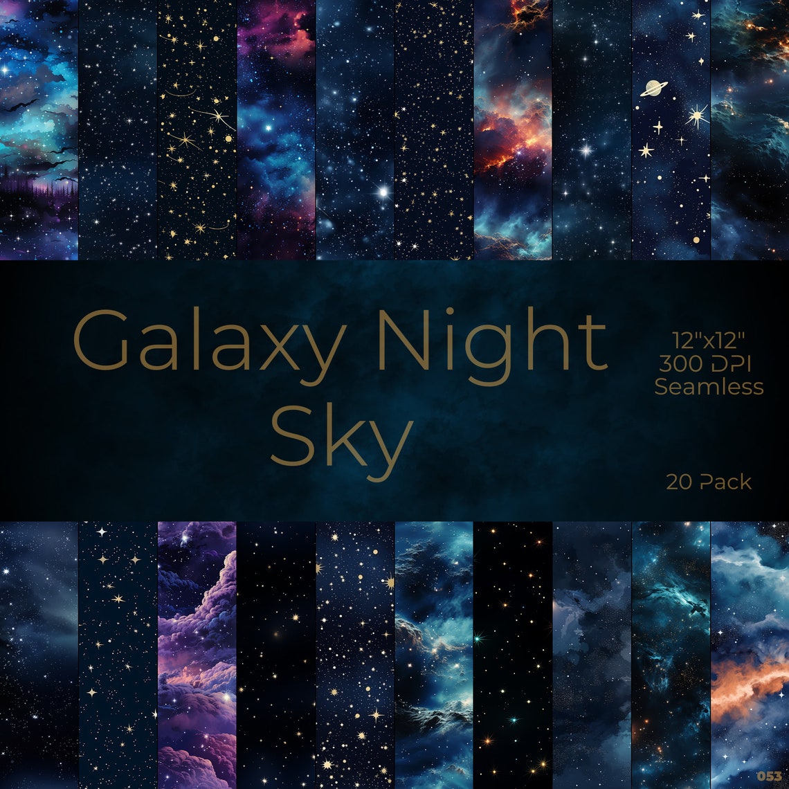 Galaxy Night Sky Scrapbook Digital Astronomy Themed Printable Starry ...