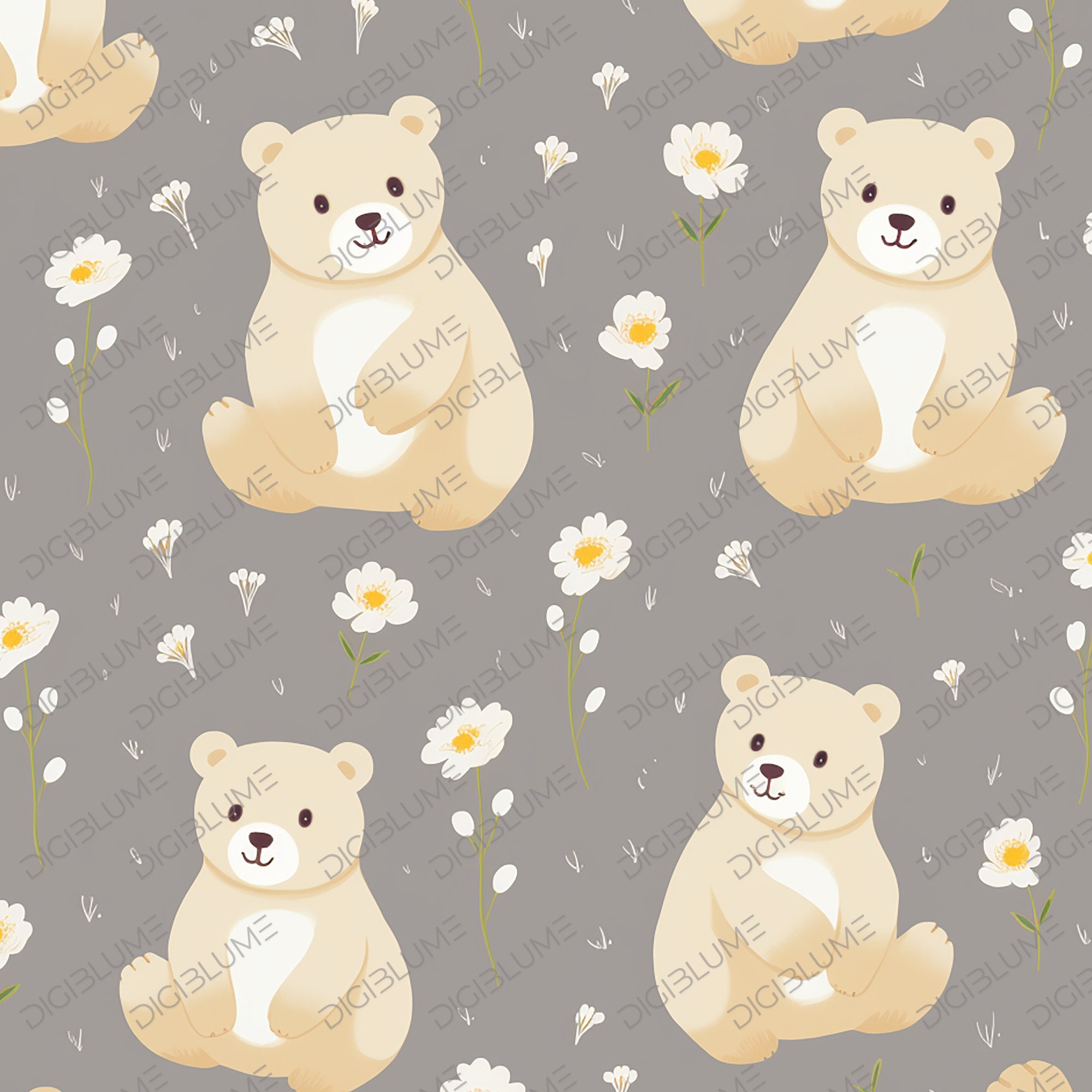 Cute Baby Bears on Light Grey Background Nursery Decor 20 Pack - Etsy