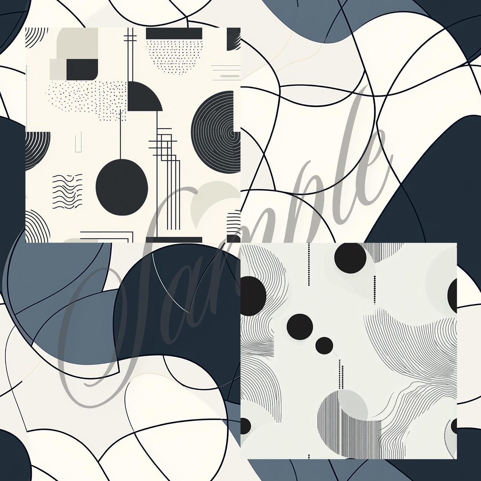 Minimalist Line Art Seamless Pattern for Modern Projects - Etsy