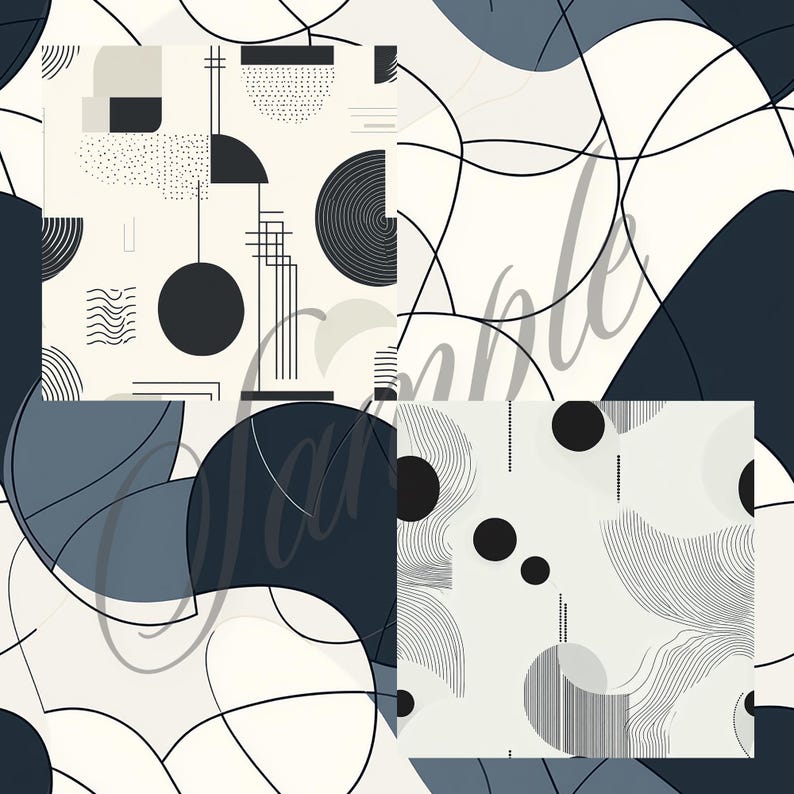 Minimalist Line Art Seamless Pattern for Modern Projects - Etsy