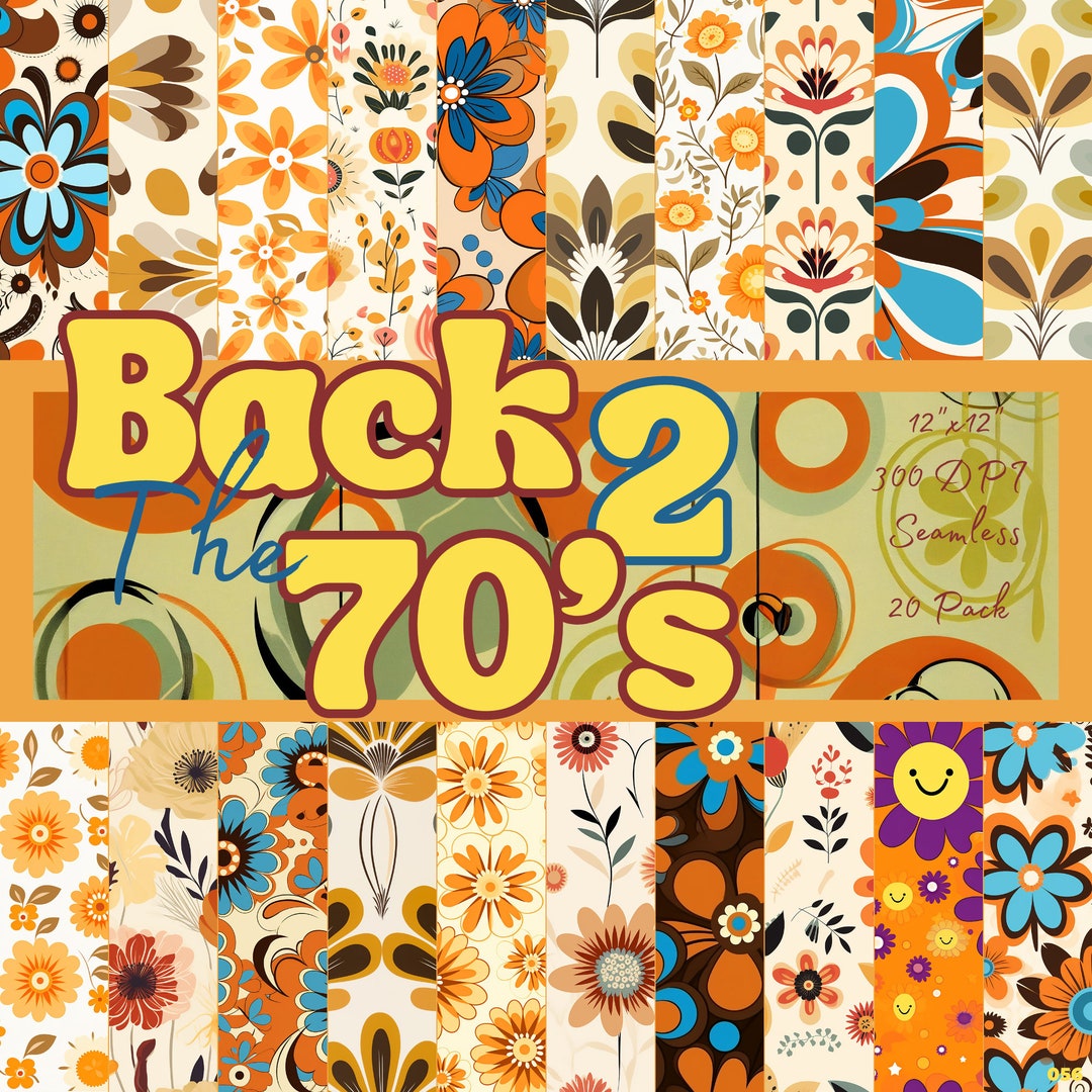 Retro-funk Seamless Pattern: Groovy Flowers, Psychedelic Vines, and ...