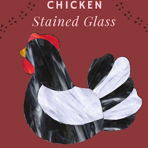 Chicken Stained Glass Template 3 Sizes - Etsy