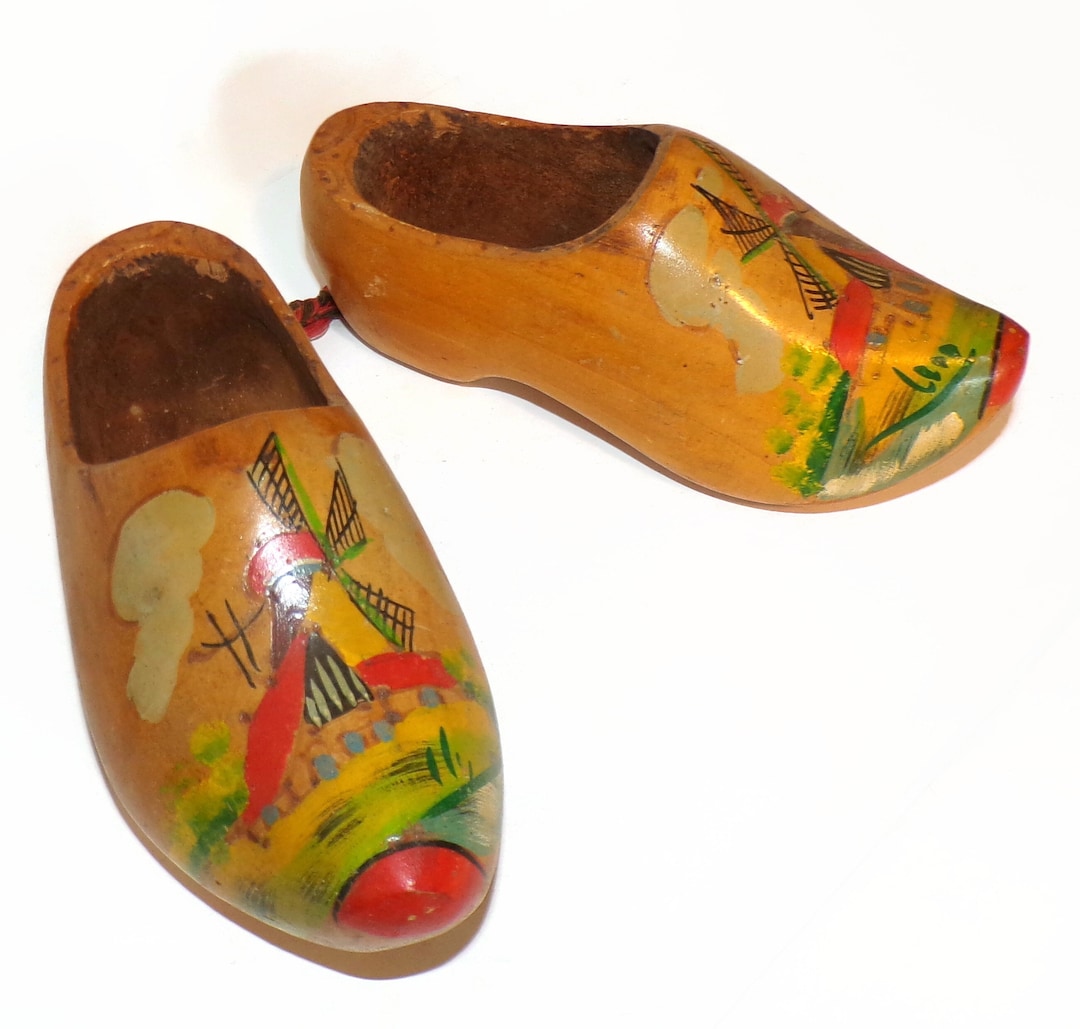 Vintage Hand Carved Children's Dutch Holland Wood Clogs Shoes - Etsy