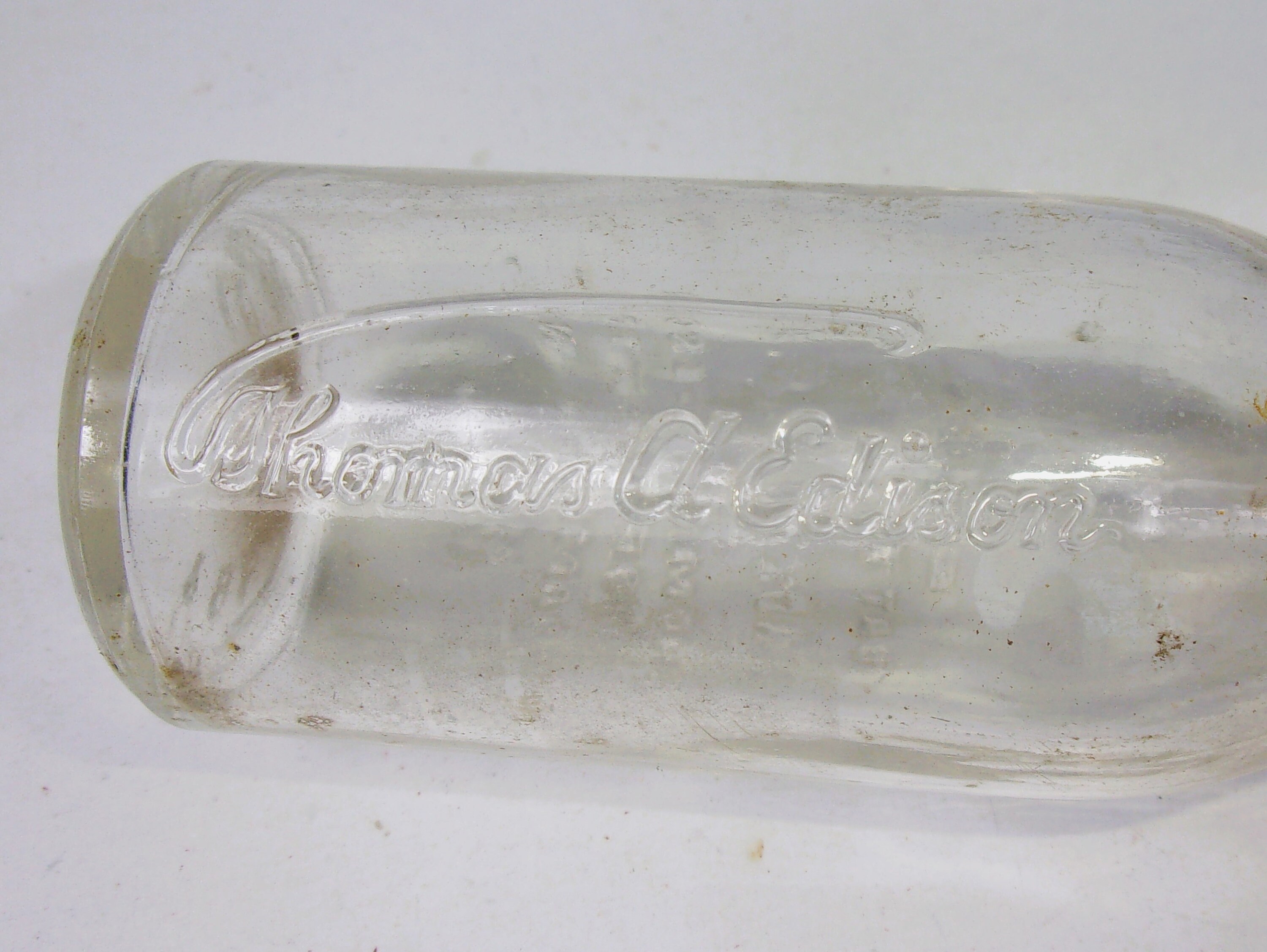 Thomas Edison Battery Oil Embossed Clear Bottle Bloomfield NJ - Etsy