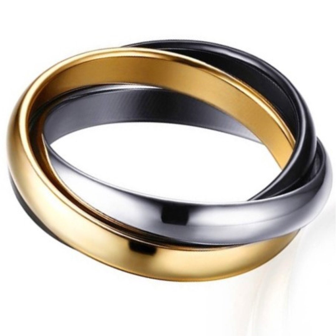 Triple Interlocked Rolling Rings: A Charming Jewelry for Women in ...