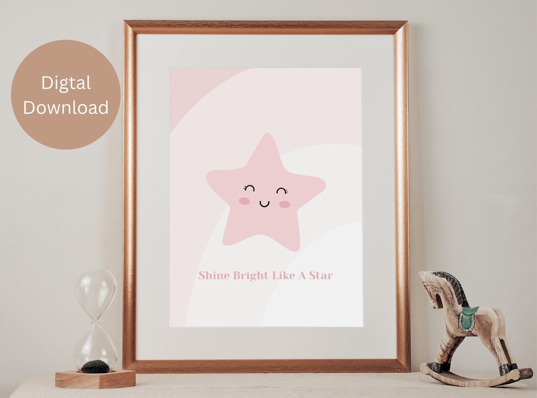 Shine Bright Like A Star Nursery Wall Art – Colourful Playroom Wall Art ...