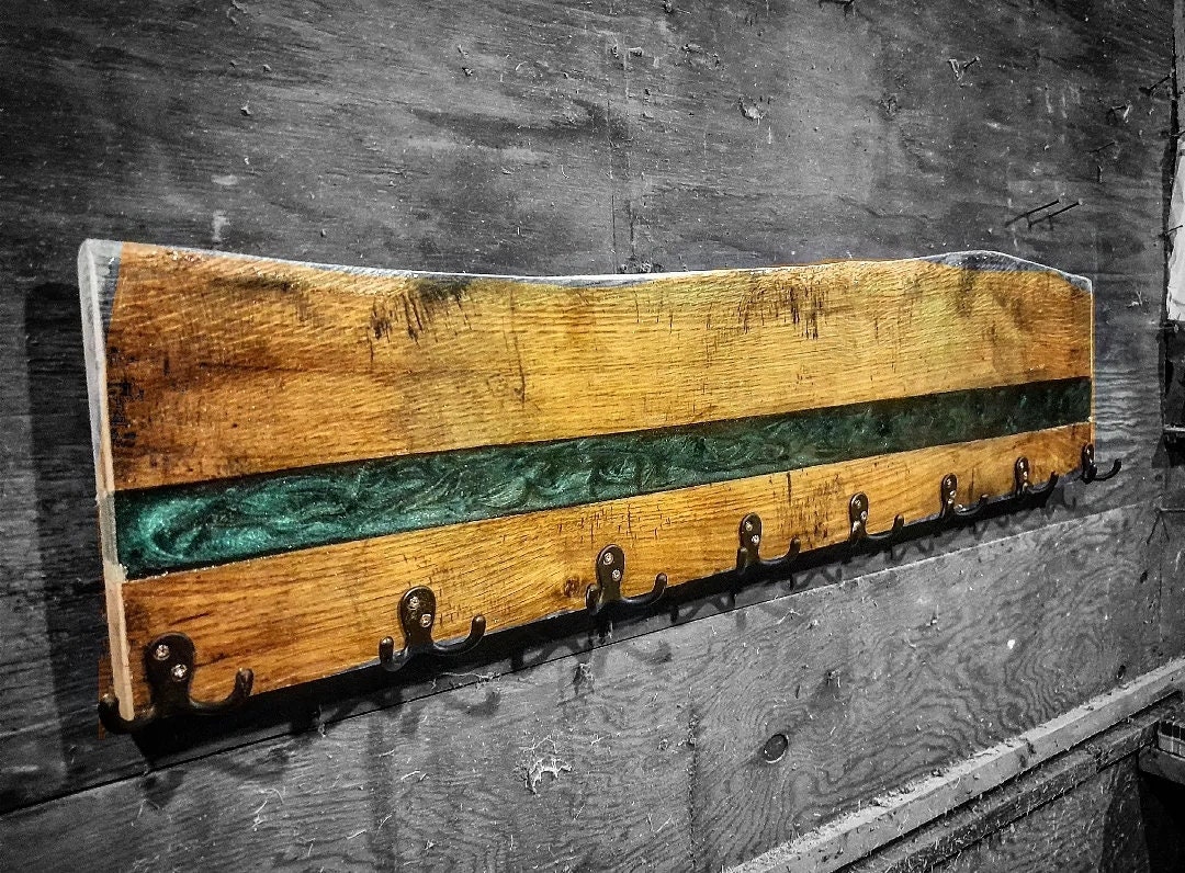 Live Edge Epoxy River Coat / Hat Rack - Etsy