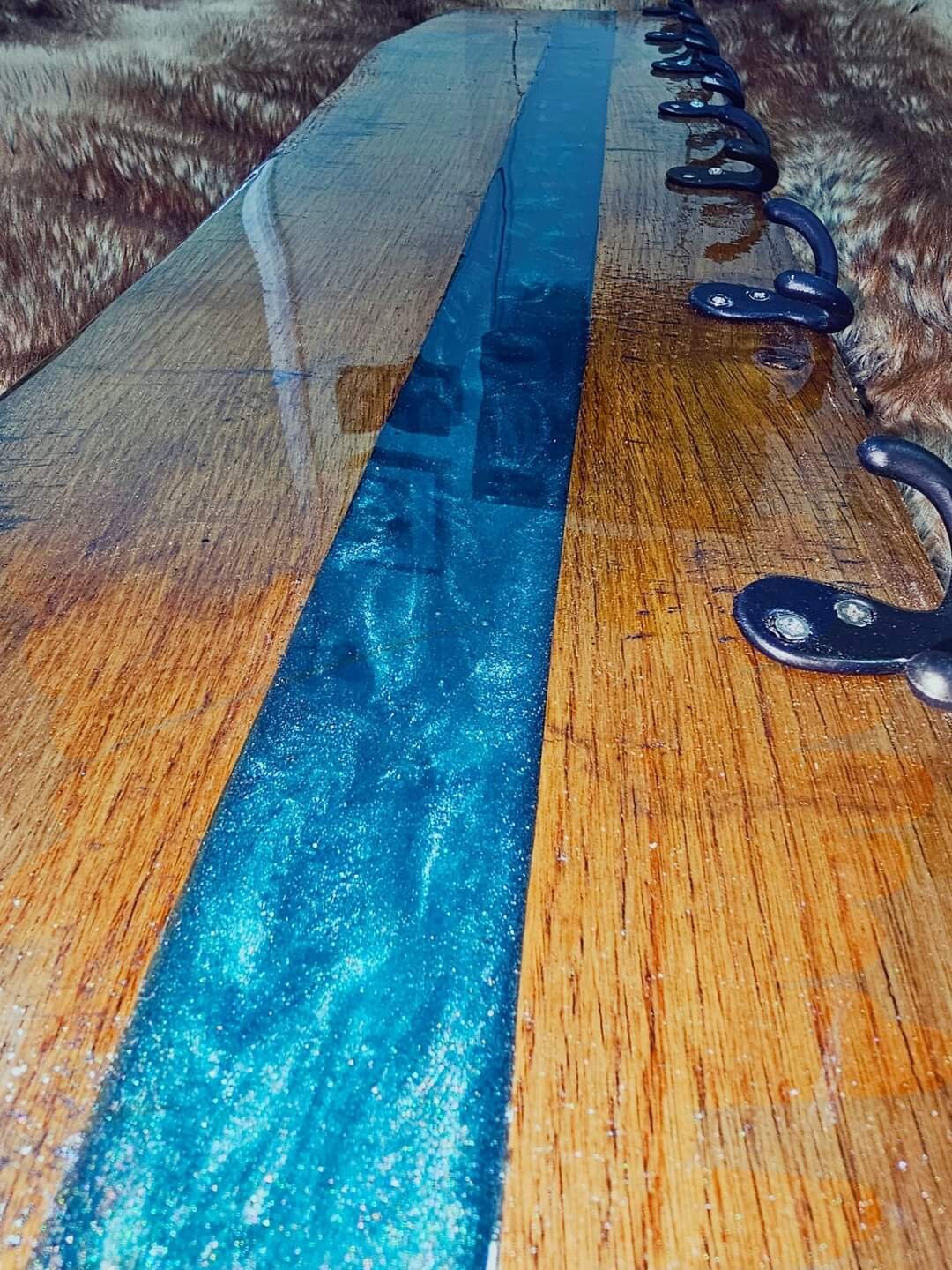 Live Edge Epoxy River Coat / Hat Rack - Etsy