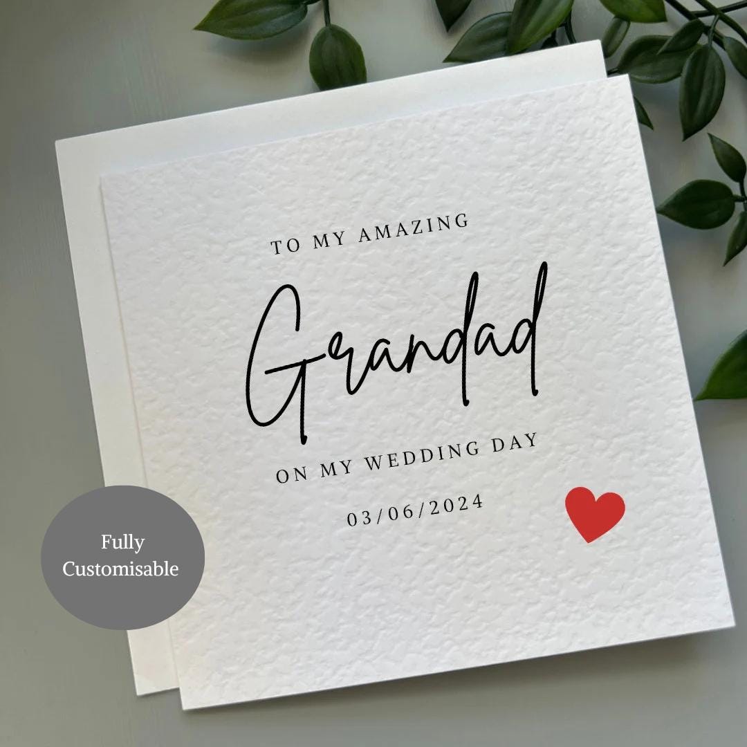 Personalised Grandad Wedding Day Card: Custom Date Grandparent of the ...