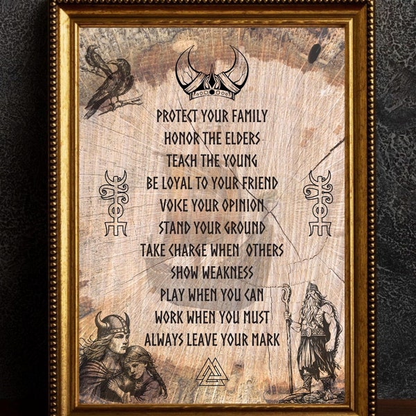 Norse Mythology Viking Symbols Poster Set, DIGITAL DOWNLOAD Valknut ...