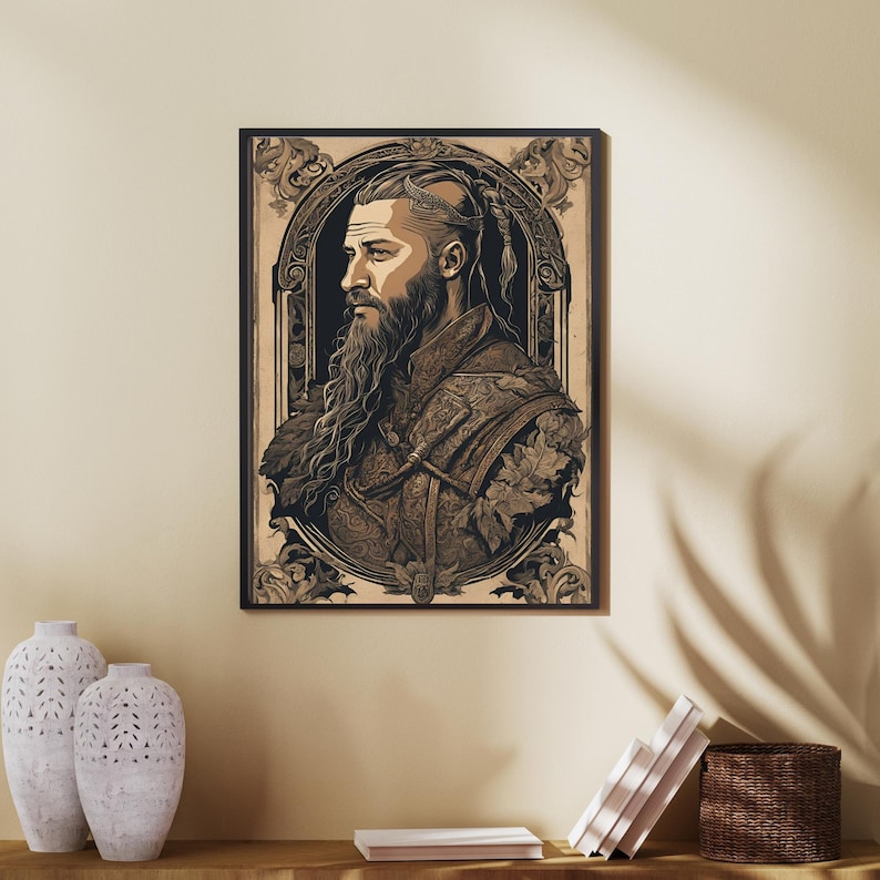 Ragnar Art Print, Viking Posters, Set of 2 Viking Print, Vintage Ragnar ...