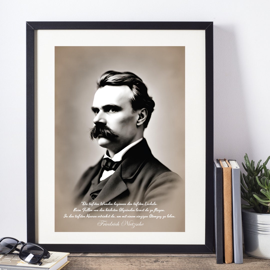Vintage Nietzsche Portrait Poster: Philosophy Quote Art (digital ...