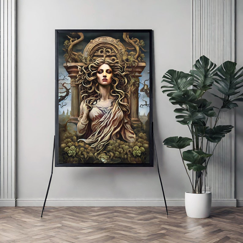 Medusa Art Print: Greek Mythology Gorgon, Mythology Wall Art, Greek ...