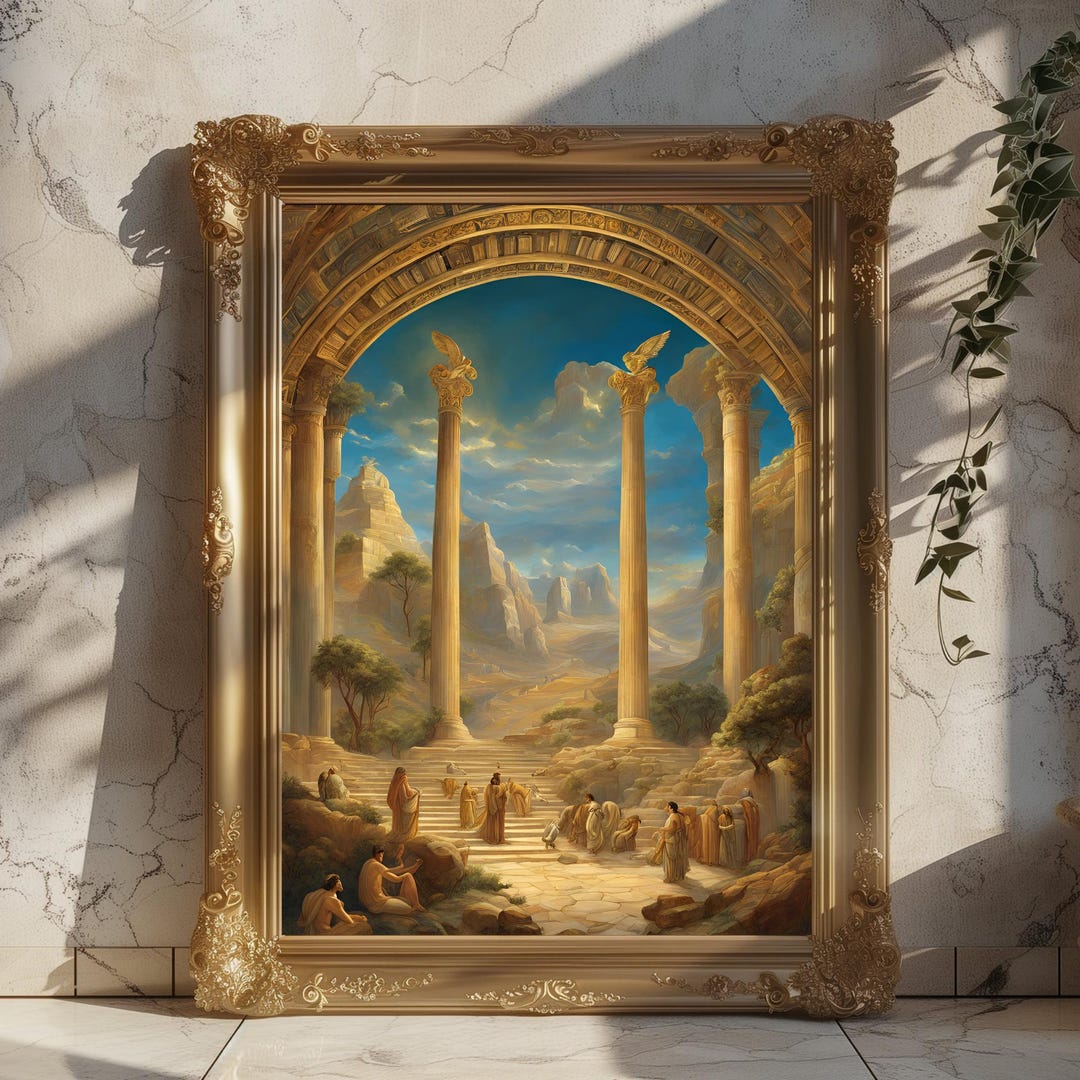 Greek Mythology Wall Art, Ancient Thebes Poster, Oedipus City Poster ...