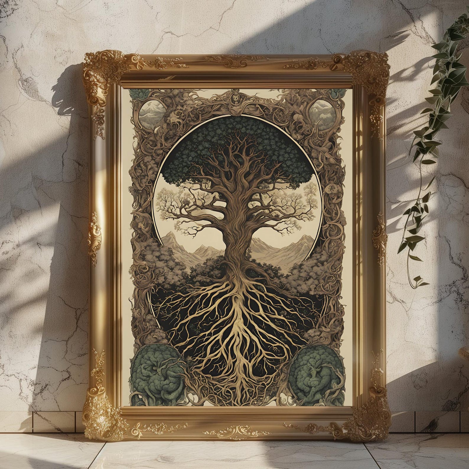 YGGDRASIL Poster, ODIN'S EYES Poem & Odin Poster Gift, Viking Wall Art ...