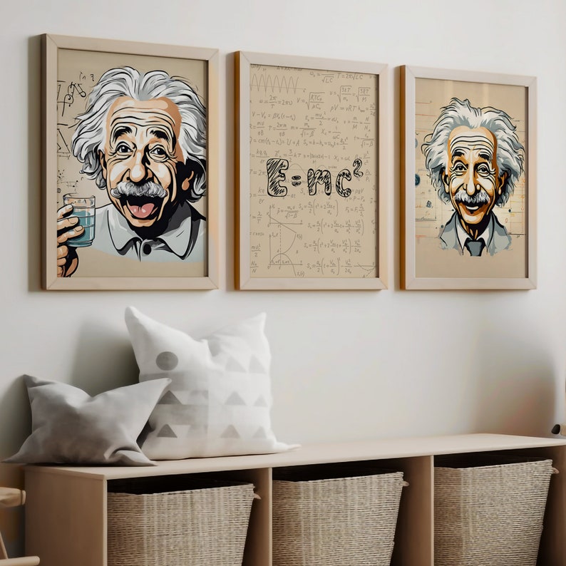 Einstein Poster Set Physics Classroom Decor, Teacher Gift Idea ...
