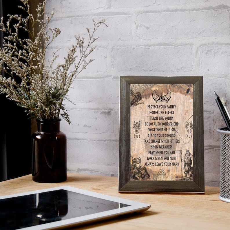 Valknut Viking Code Art, Norse Home Wall Decor, Viking Wall Art, Viking ...