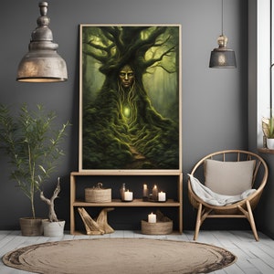 Mystical Tree Goddess Poster: Forest Witch Art (digital Download) - Etsy
