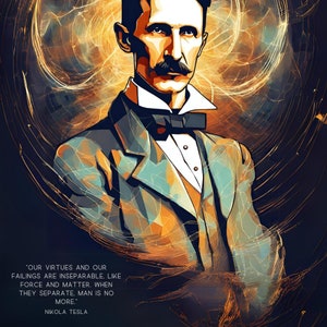 Nikola Tesla Quote Poster, Nikola Tesla Digital Download Wall Art ...