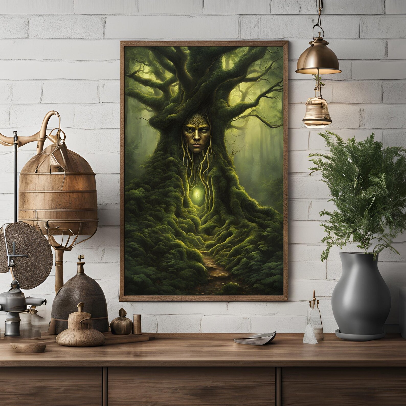 Mystical Tree Goddess Poster: Forest Witch Art (digital Download) - Etsy