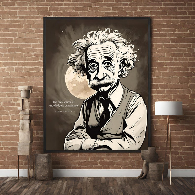Einstein Quote Vintage Poster, Albert Einstein Famous Quotes, Albert ...