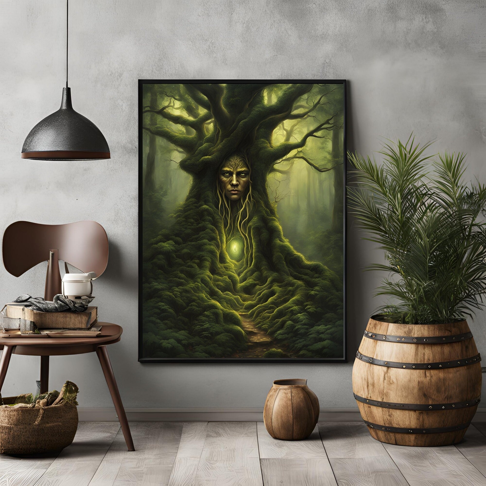 Mystical Tree Goddess Poster: Forest Witch Art (digital Download) - Etsy
