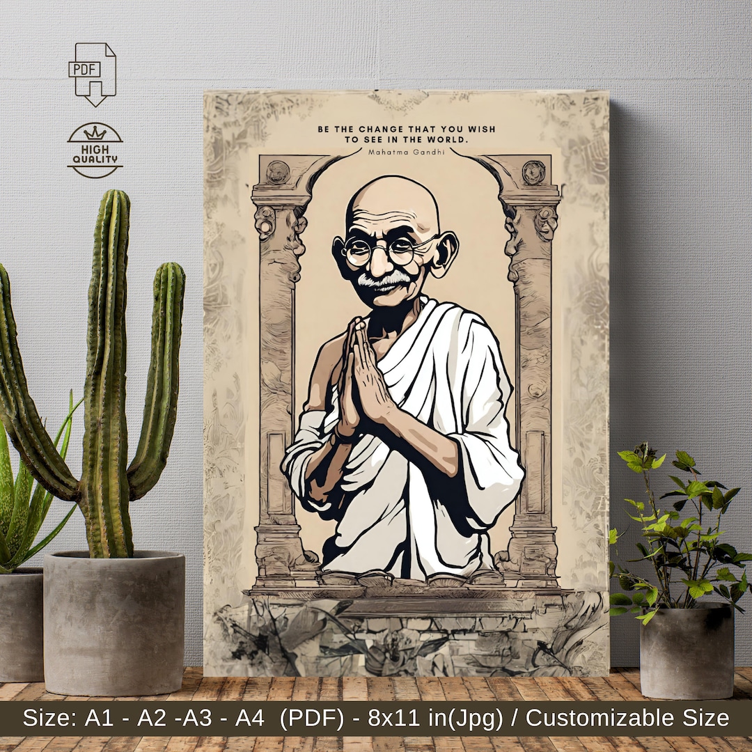 Mahatma Gandhi Quote Digital Poster, Gandhi Quote Poster, Gandhi Poster ...