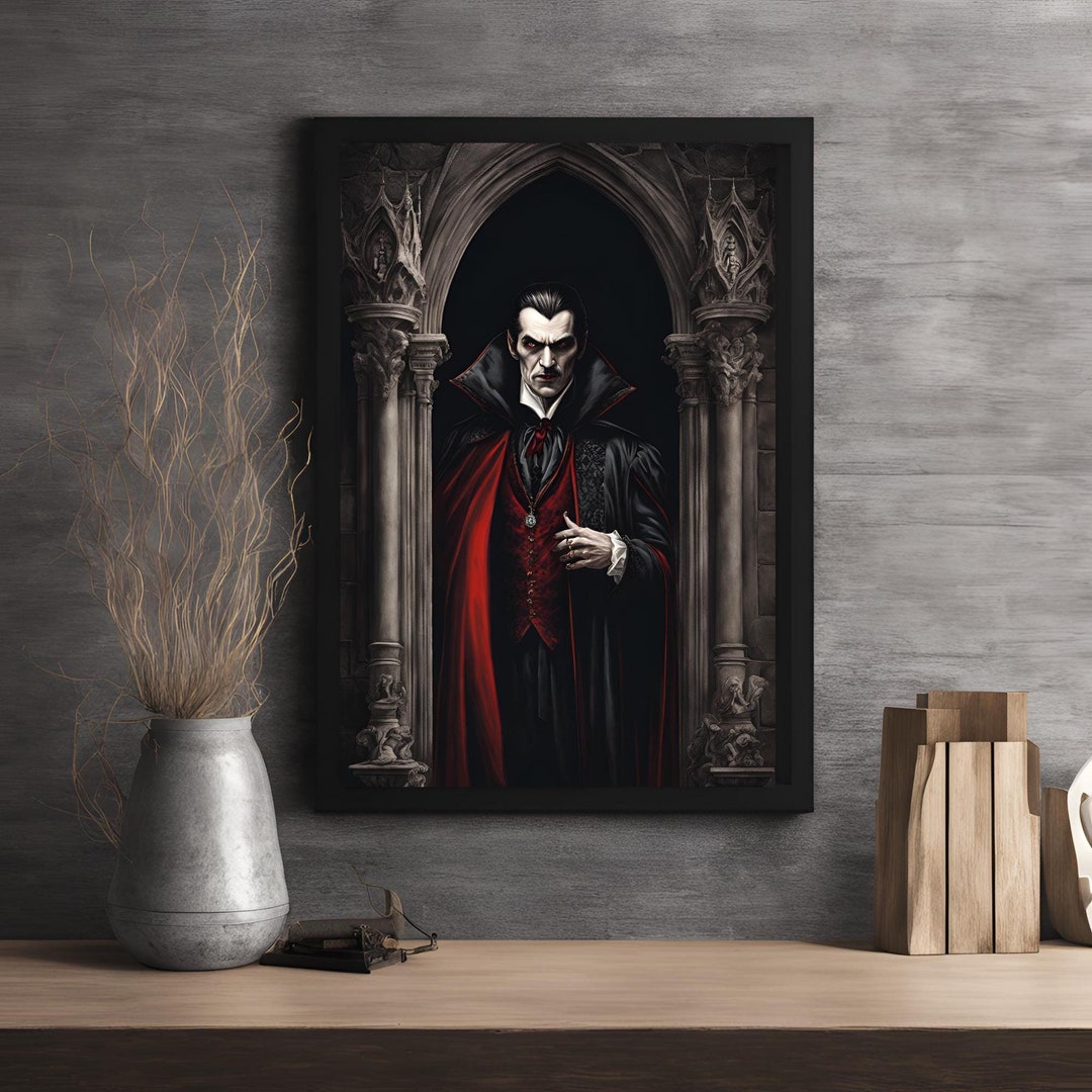 DRACULA Digital Poster, Dark Academia Art, Gothic Decor, Horror Art ...