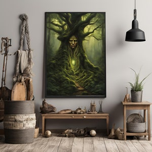Mystical Tree Goddess Poster: Forest Witch Art (digital Download) - Etsy