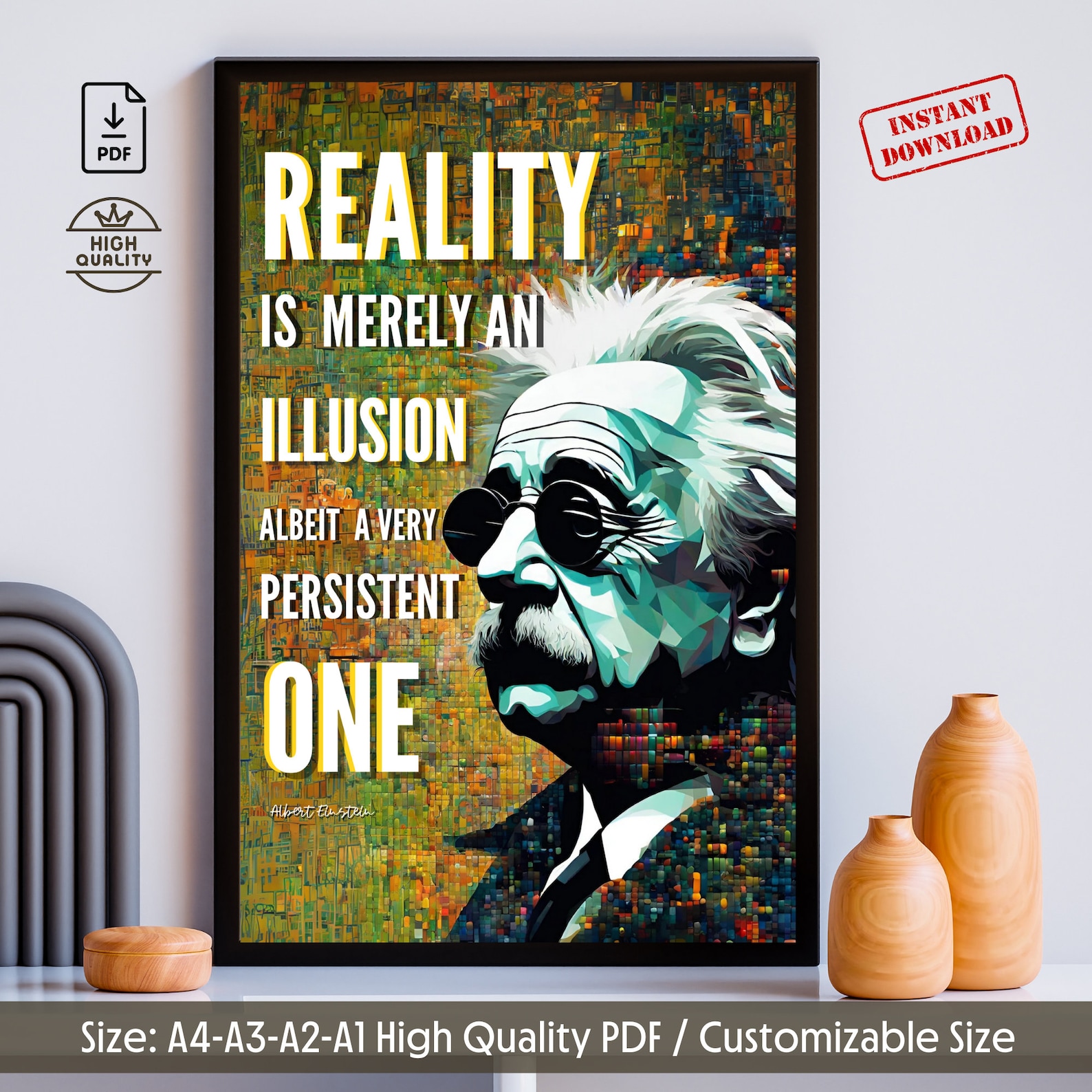 Albert Einstein Quote Poster, Einstein Large Poster, Einstein Quotes ...