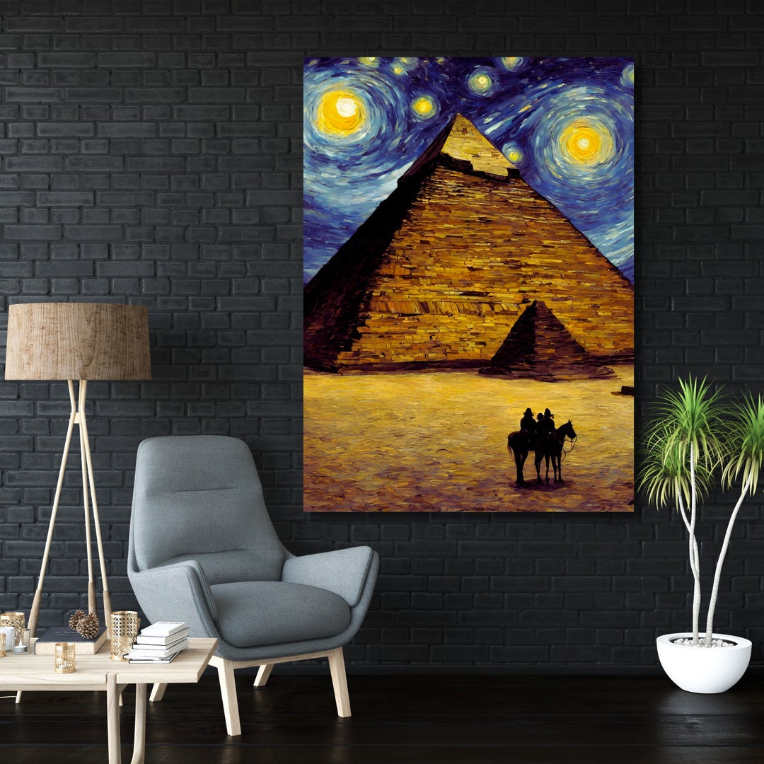 Great Pyramid Wall Art, Giza Pyramid Art Print, Giza Wall Art, Pyramid ...