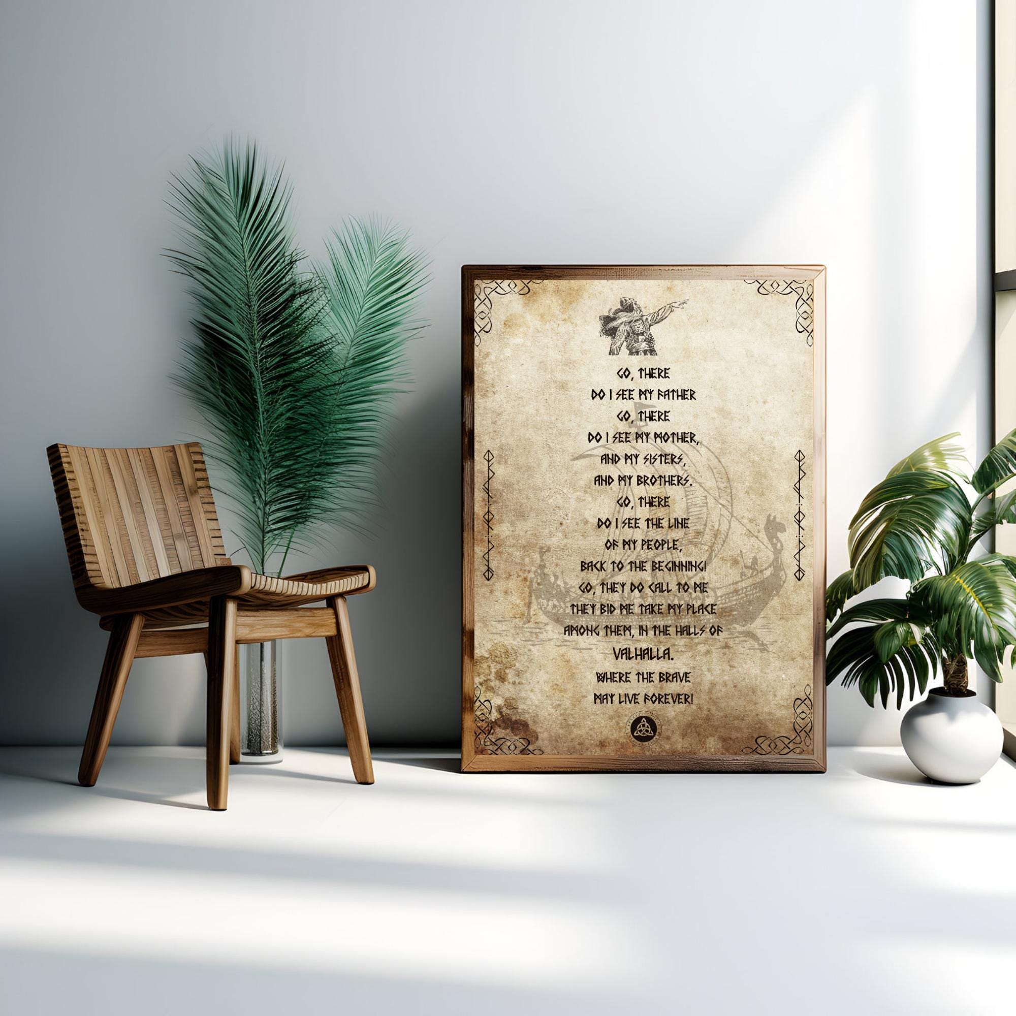 Viking Battle Prayer Vintage Poster: Norse Mythology Art (digital ...