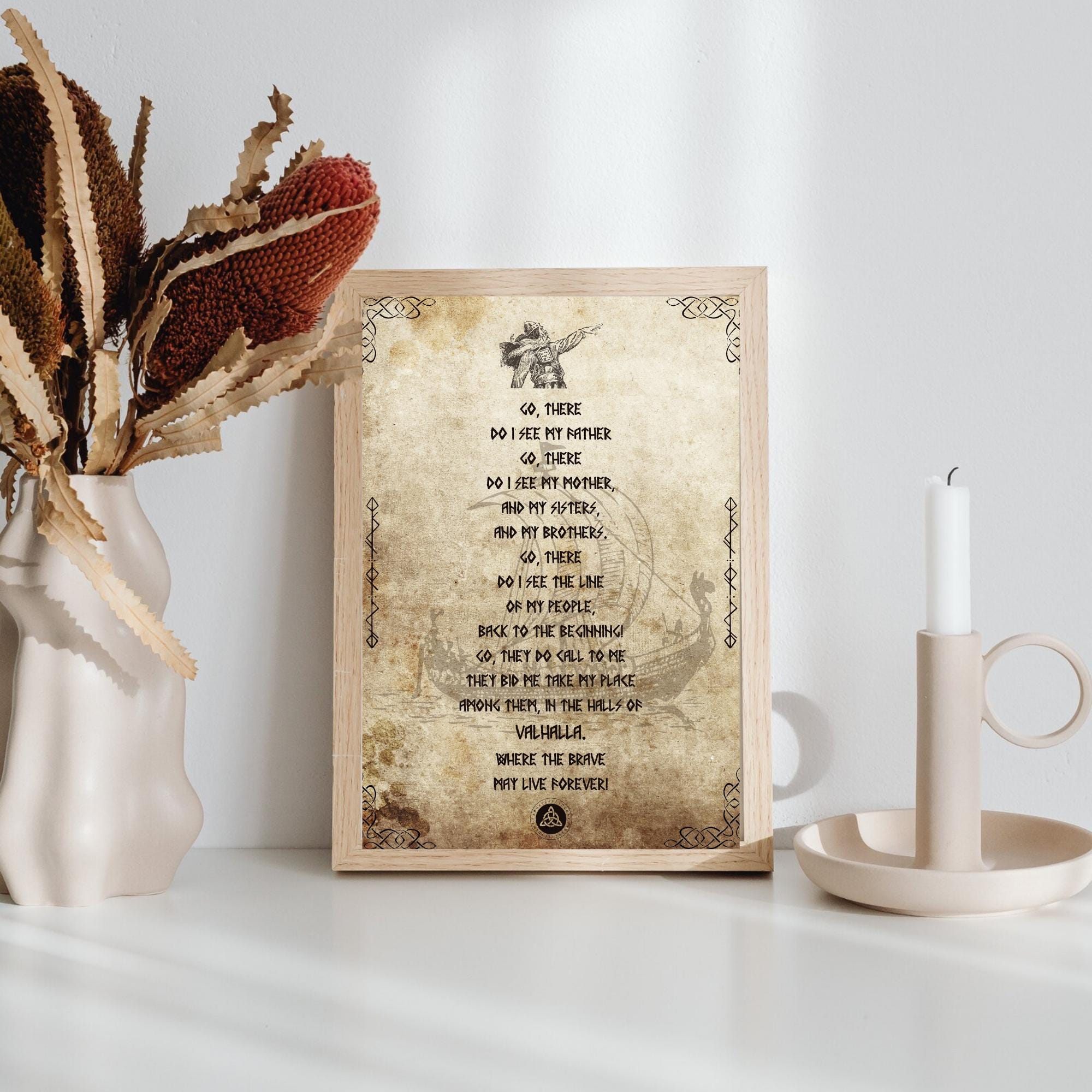 Viking Battle Prayer Vintage Poster: Norse Mythology Art (digital ...