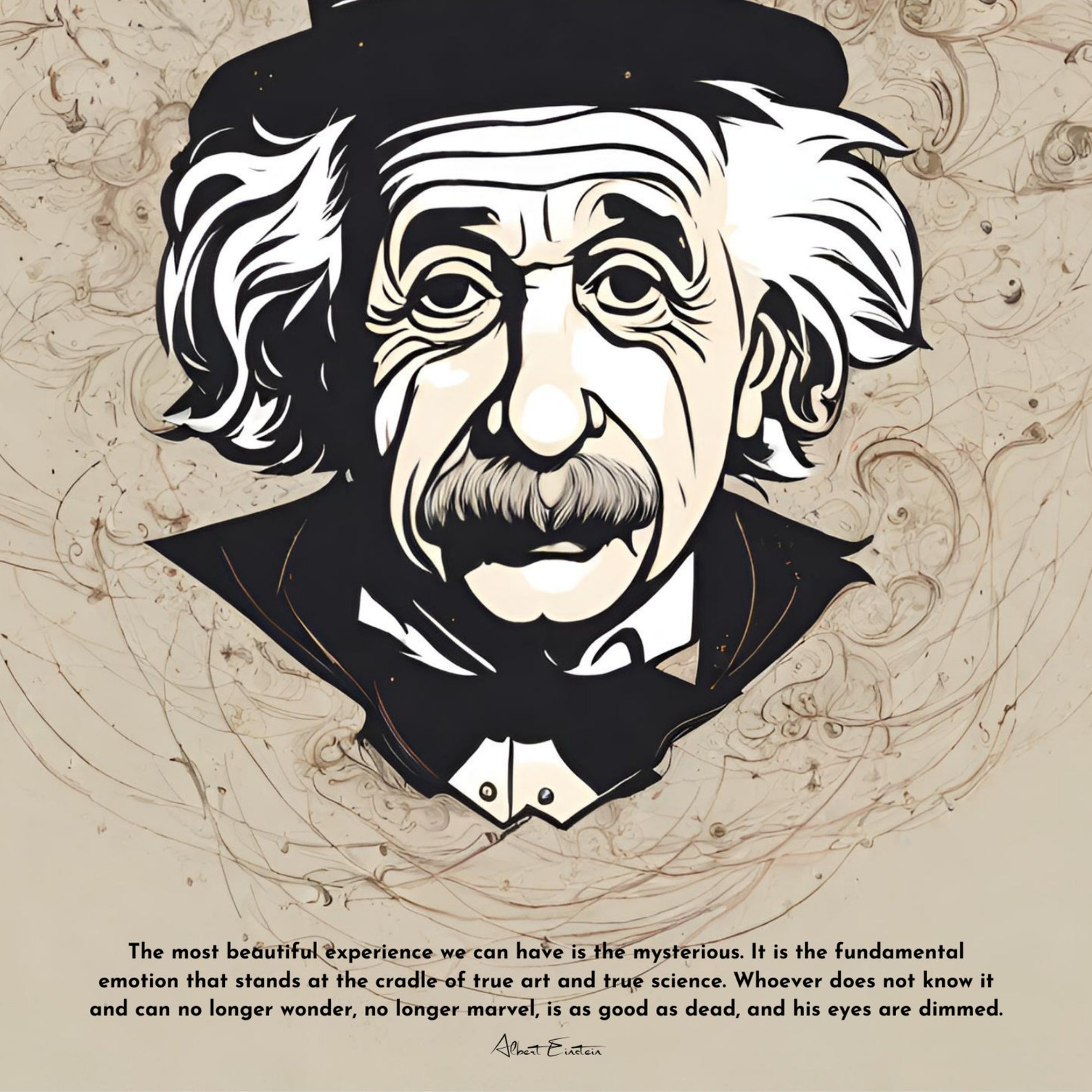 Unique Einstein Artwork With Quote Printable Science Decor-original ...